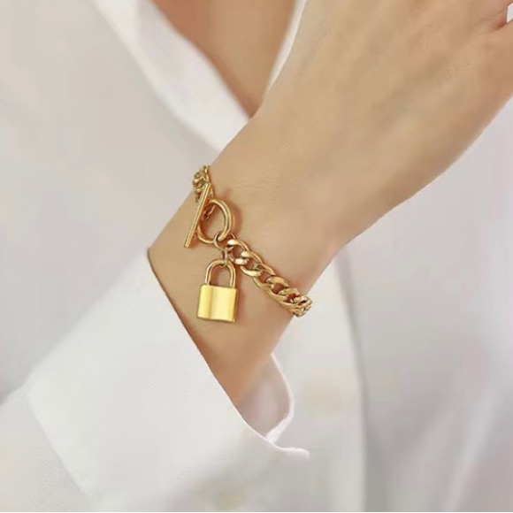Fashion Jewelry | Jewelry | Stainless Steel 8k Gold Plated Buckle Lock ...